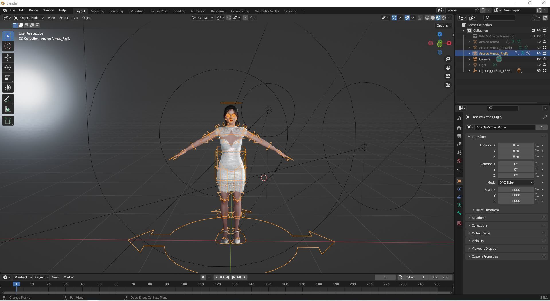 3D model Ana de Armas Rigged animated 2500 Free animations tutorial VR / AR / low-poly | CGTrader