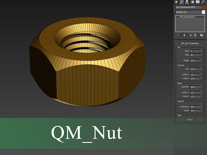 QM Nut Scripted Geometry Plugin 3D model | CGTrader