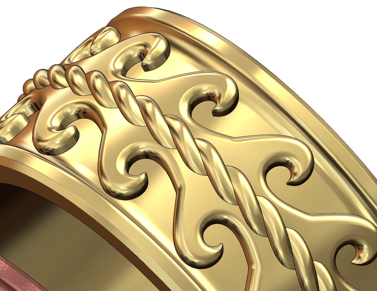 Rope double greek key wave band US sizes 7 8 9 3D model 3D printable ...