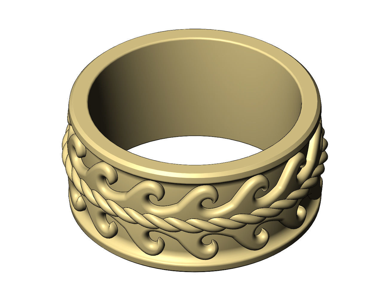 Rope double greek key wave band US sizes 7 8 9 3D model 3D printable ...