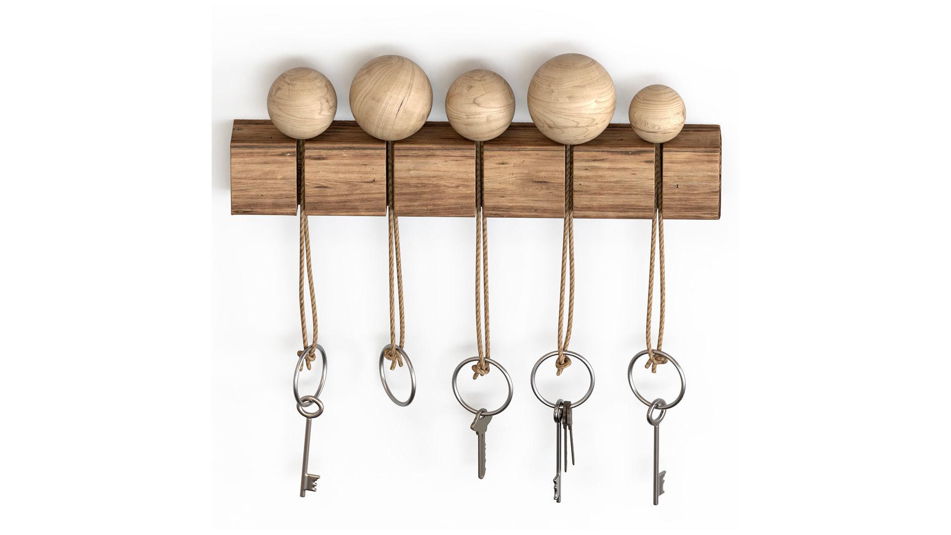 wall mounted keyholder with wooden key rack 3D model | CGTrader