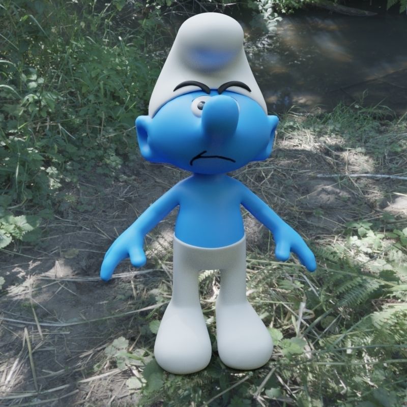 3D model Grouchy Smurf VR / AR / low-poly | CGTrader
