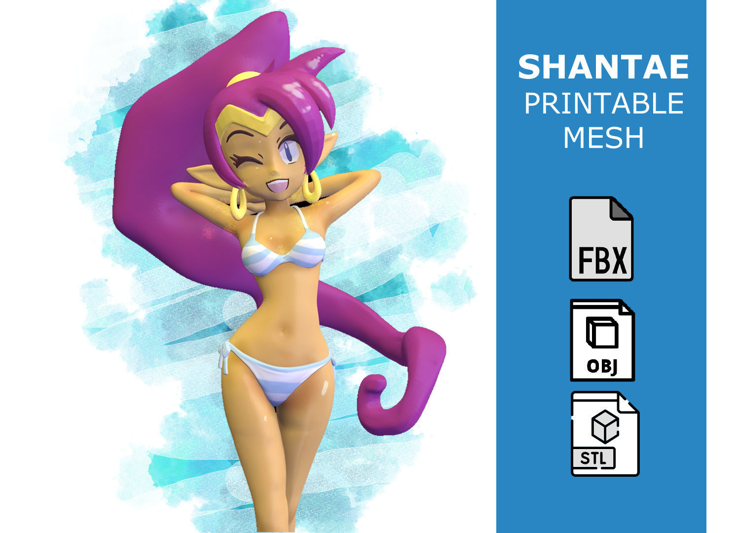 Shantae Bikini 3D model 3D printable | CGTrader