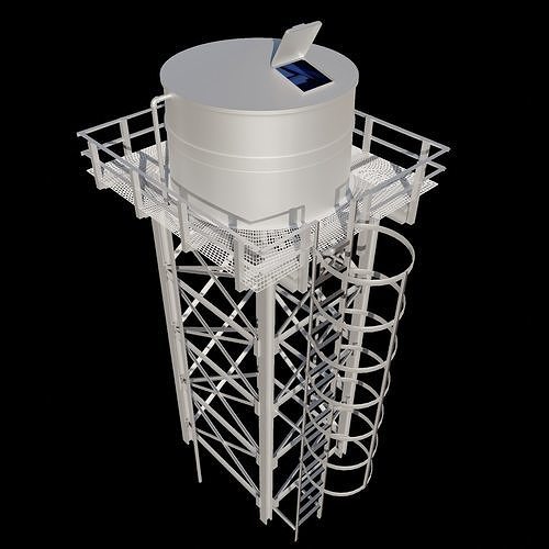 3D model Cylindrical Round Overhead Tank VR / AR / low-poly | CGTrader