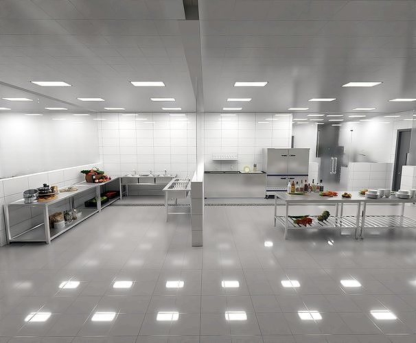 Modern Kitchen Restaurant a of 3D model | CGTrader