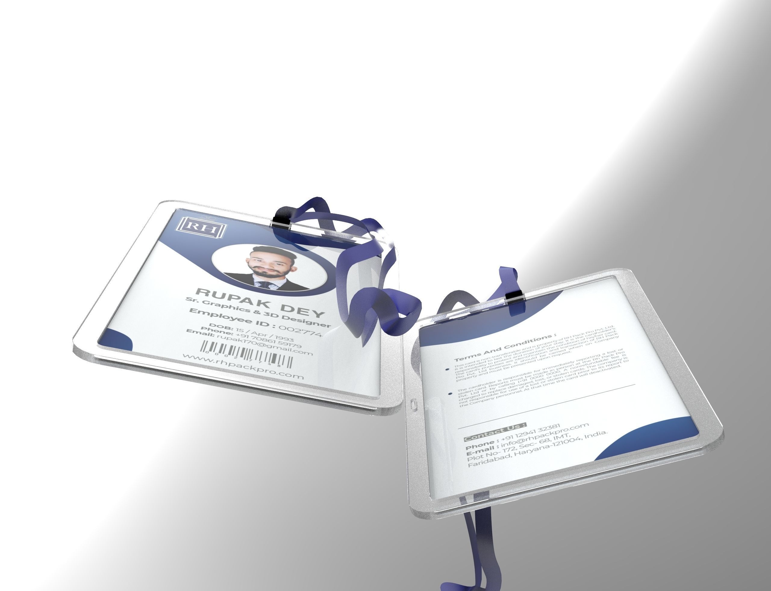 3D ID Card Mockup free VR / AR / low-poly 3D model | CGTrader