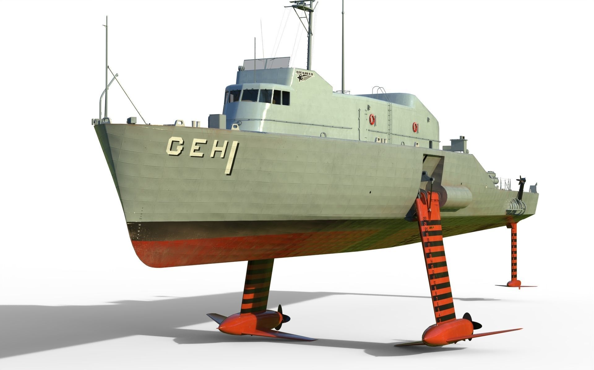 USS Plainview AGEH hydrofoil ship 3D model | CGTrader
