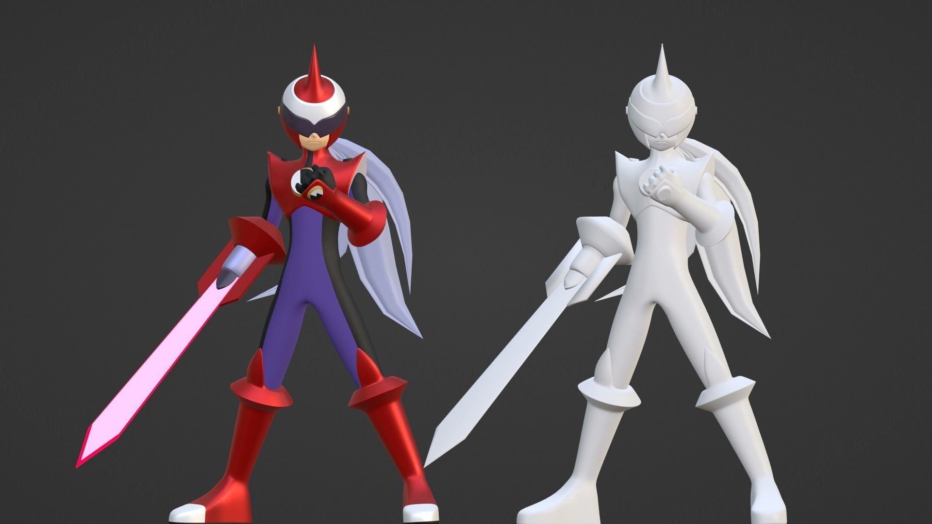 Protoman EXE - Megaman EXE 3D model rigged | CGTrader