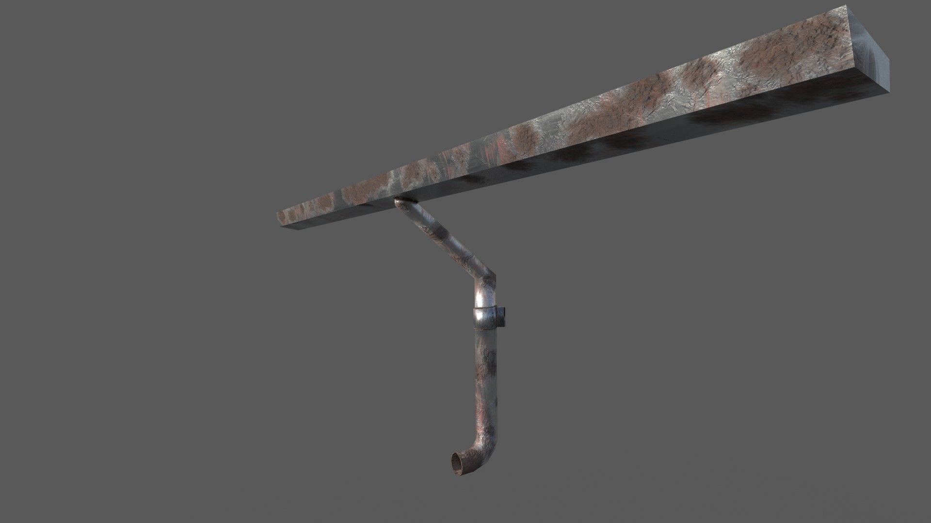 3D model Rustic Relic Weathered Drainpipe Burlan Eduction Pipe for ...