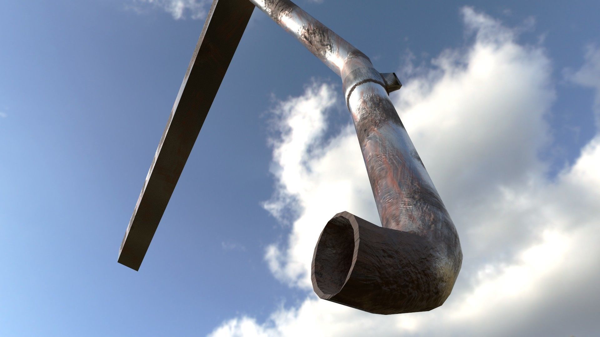 3D model Rustic Relic Weathered Drainpipe Burlan Eduction Pipe for ...