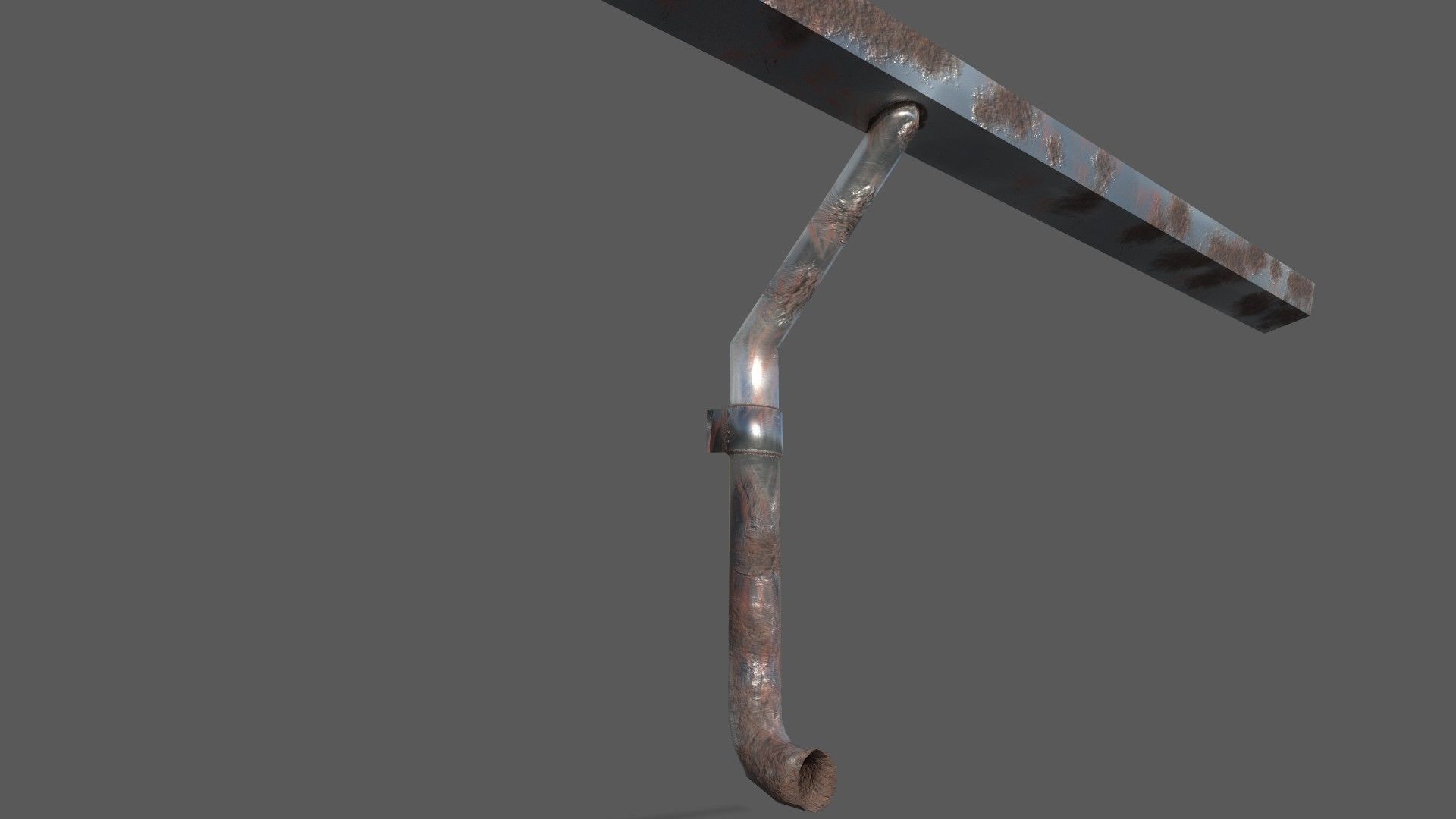 3D model Rustic Relic Weathered Drainpipe Burlan Eduction Pipe for ...