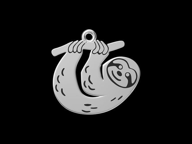 Sterling Silver Sloth Pandent 3D model 3D printable | CGTrader