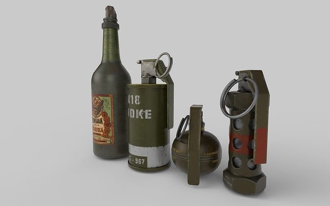 3D model Hand Grenades - PBR - Low Poly 3D VR / AR / low-poly | CGTrader