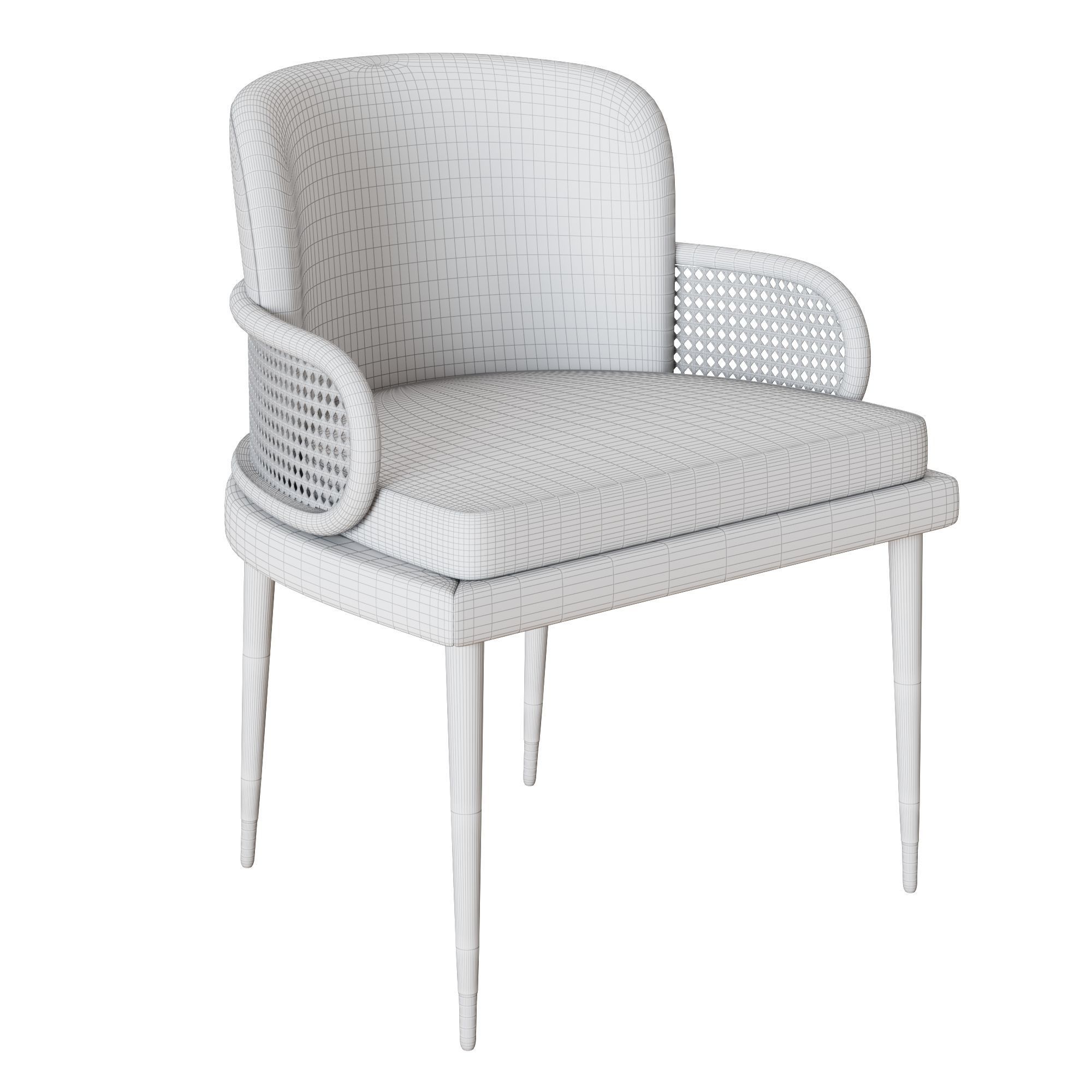 Rattan Chair Blakey dining chair modelo 3d 3D model rigged | CGTrader