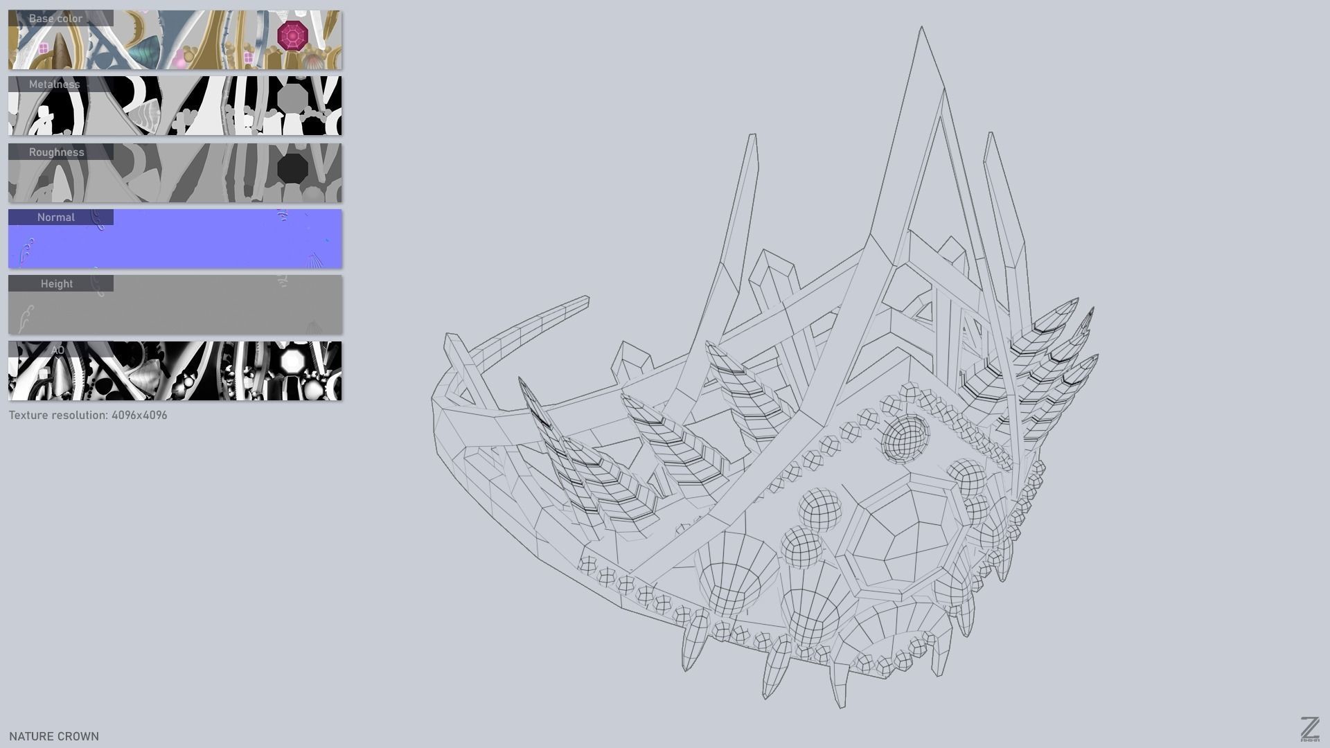 3D model Ocean crown VR / AR / low-poly | CGTrader