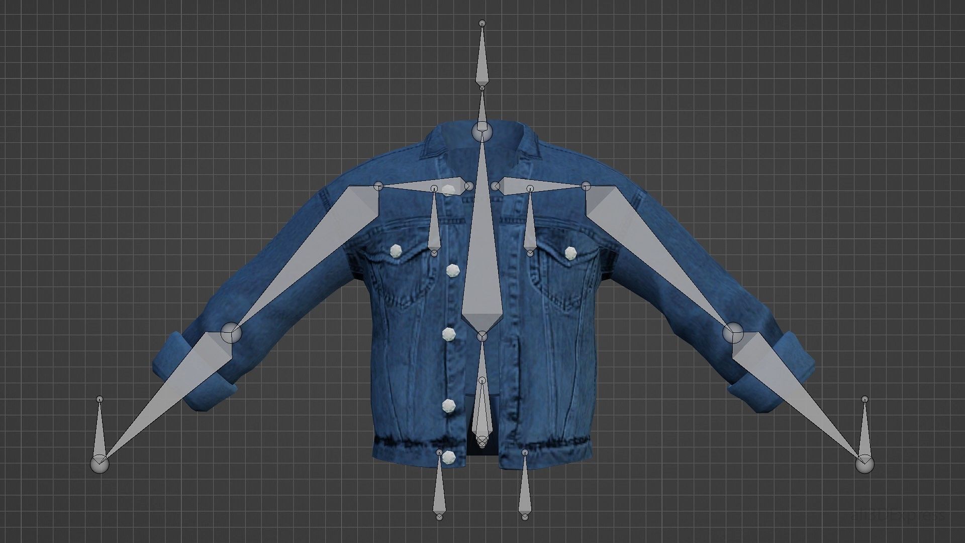 3D model Stylish Unisex Rigged Jeans Jacket VR / AR / low-poly | CGTrader
