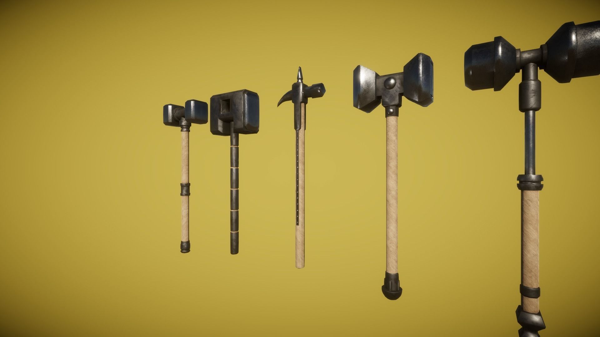 3D model Real World - Medieval Hammers VR / AR / low-poly | CGTrader