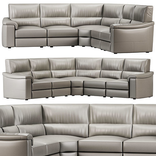 Rock moduler three seater sofa leather dove by Natuzzi 3D model | CGTrader