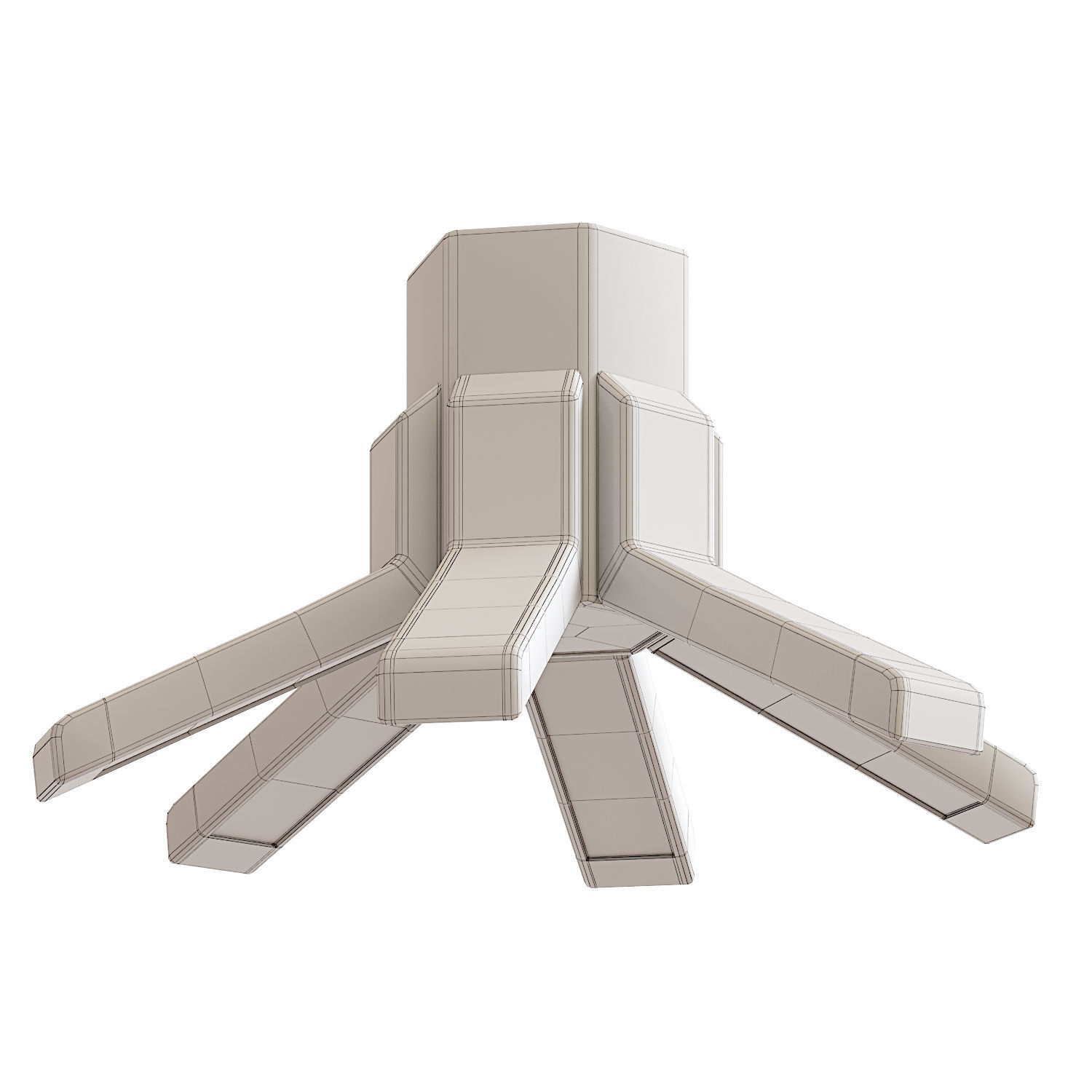 ASTER MEDIUM BLACK CEILING LAMP BY ROBERTO FAVARETTO 3D model | CGTrader