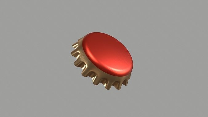 3D model Metal Red Bottle Cap VR / AR / low-poly | CGTrader