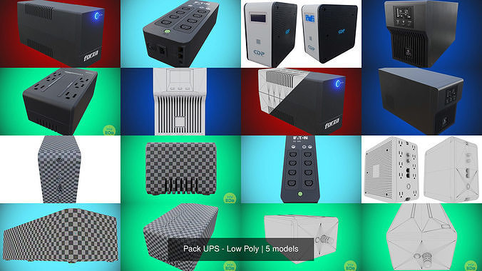 3D Model Collection Pack UPS - Low Poly VR / AR / low-poly | CGTrader