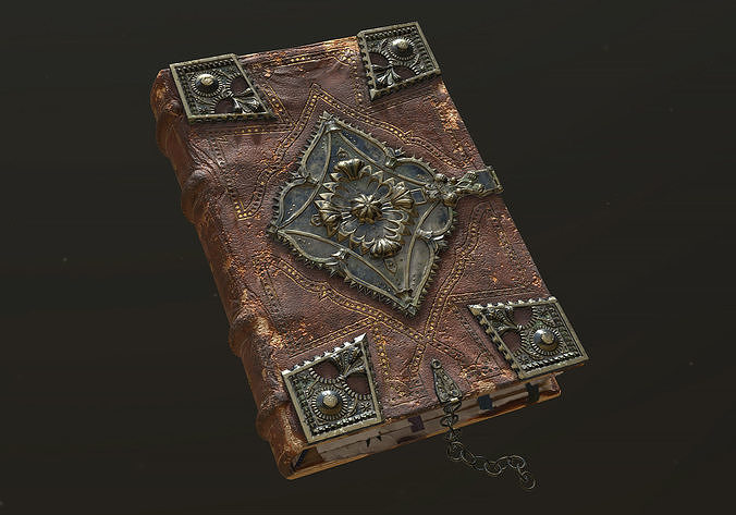 Ancient Leather-Bound Tome with Lock 3D model | CGTrader