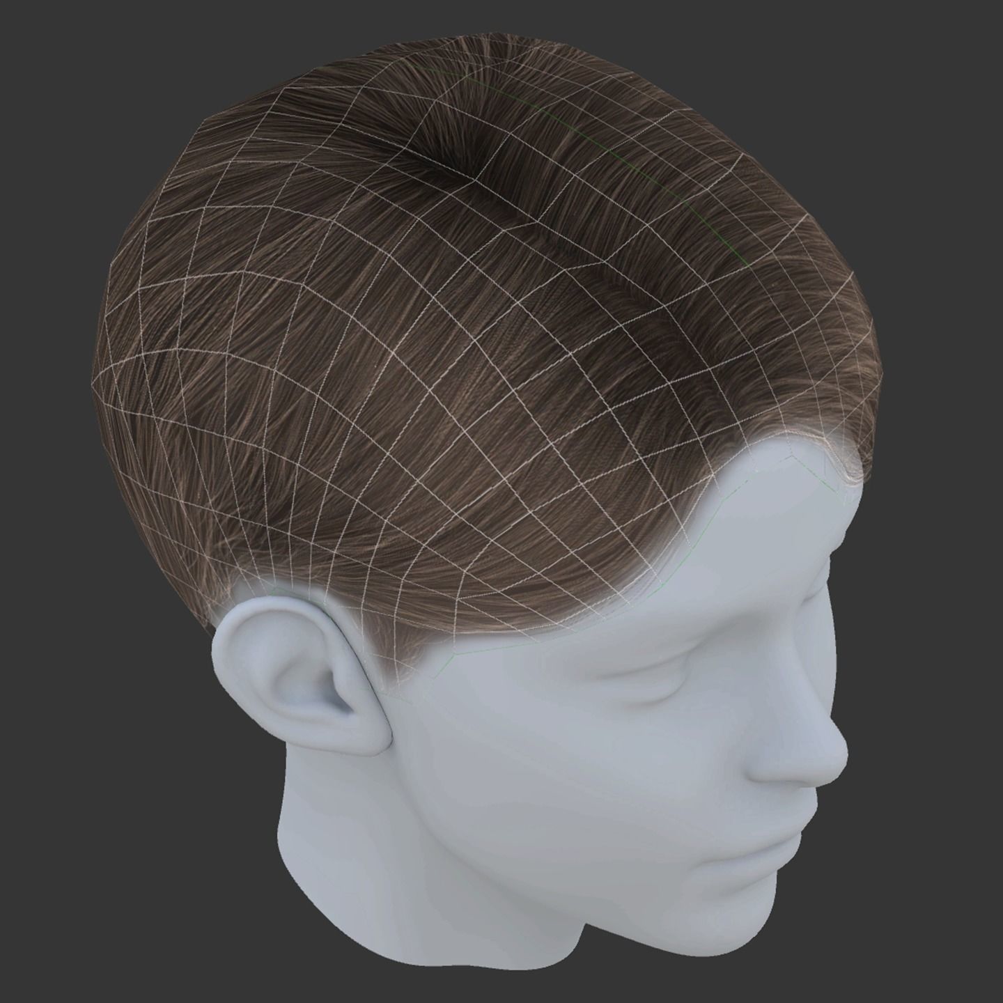 3D model 3D Polygon Hair for game Low-poly 3D model -v2 VR / AR / low ...