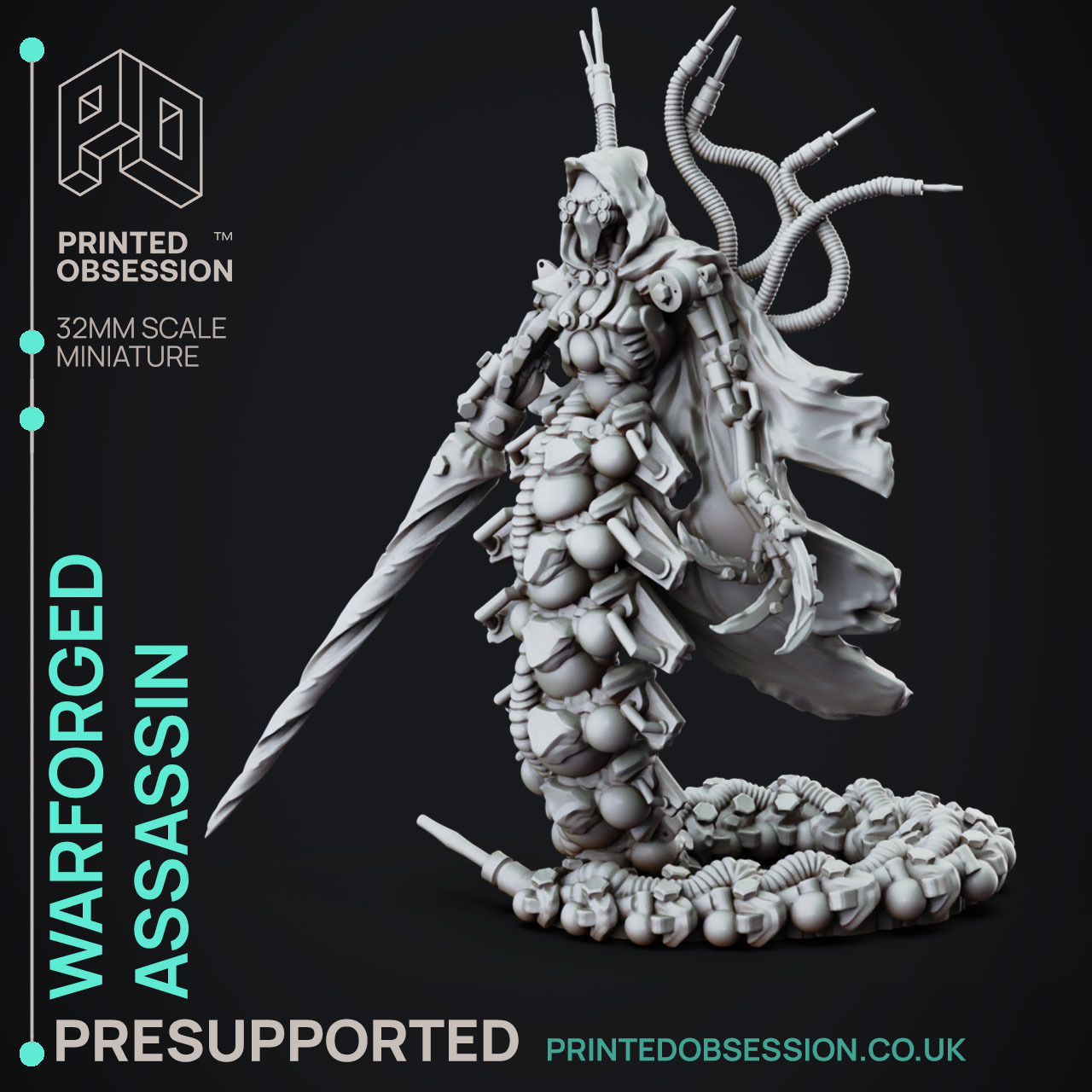 Warforged Assassin - 3D Printable TTRPG - PRESUPPORTED - 32mm 3D model ...