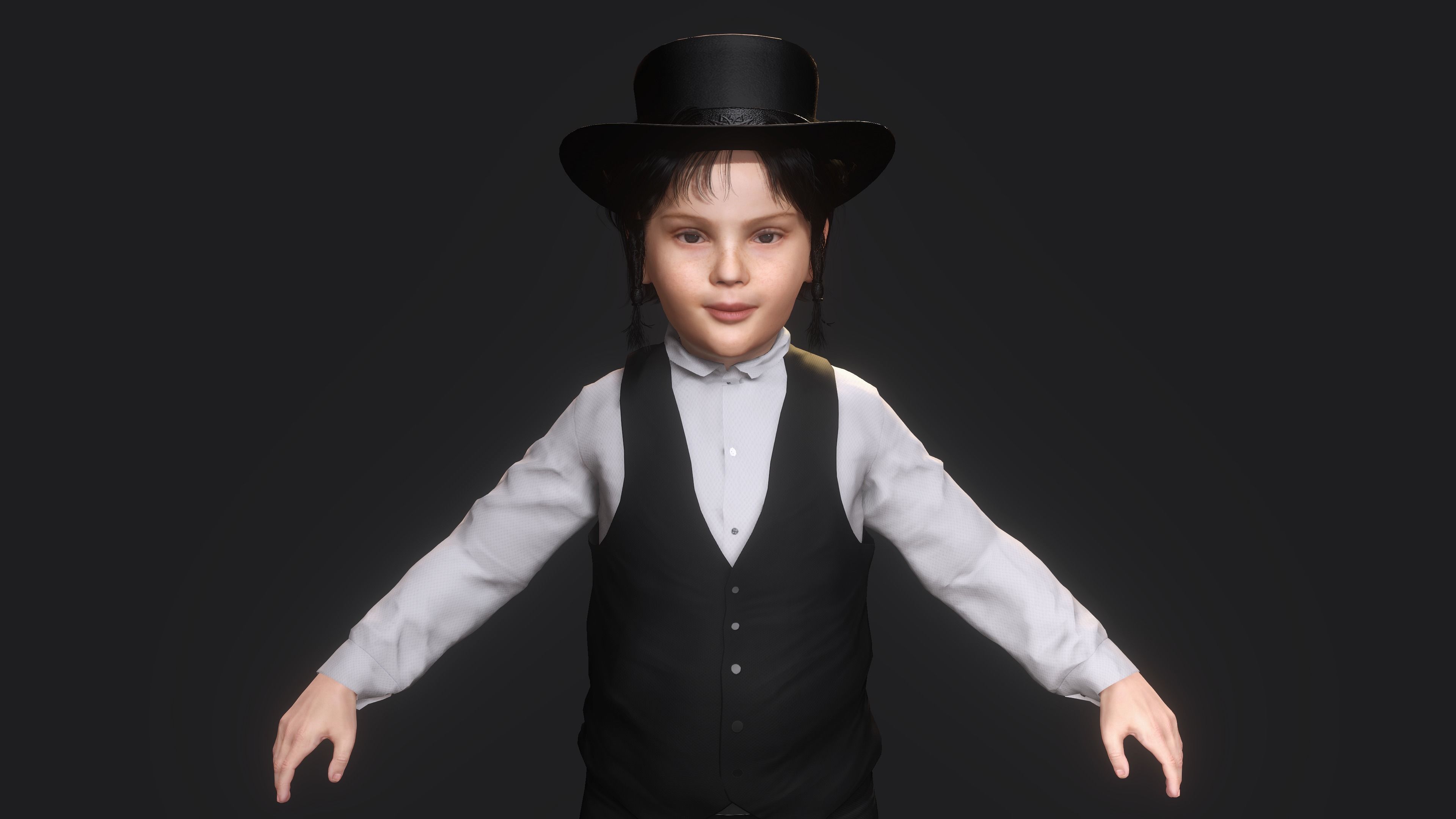 3D model AAA 3D MODEL EUROPEAN JEWISH BOY CHARACTER - JEWISH BOY OUTFIT ...