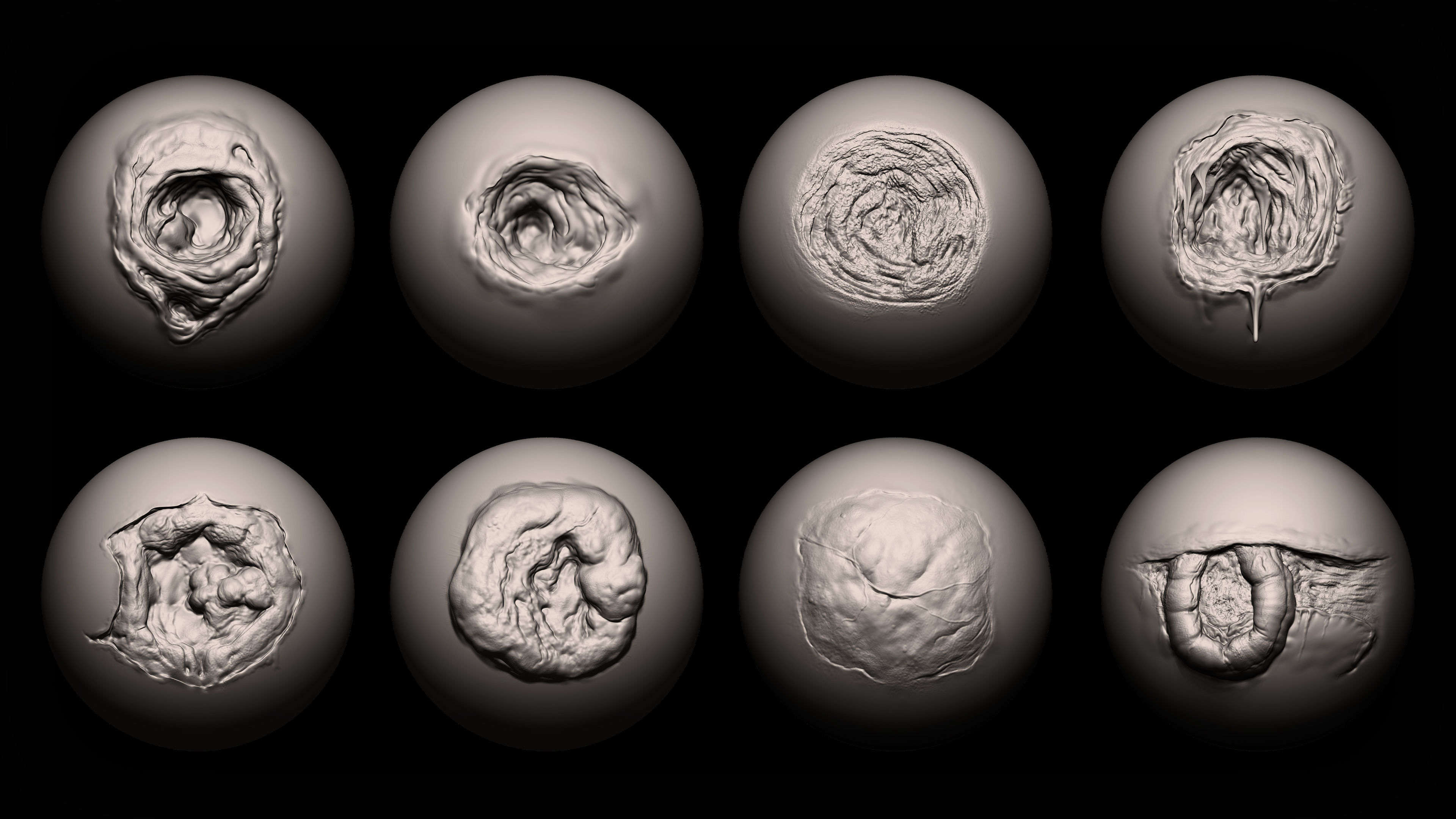 Zbrush and Blender - 40 Open Wounds VDM Brush Texture | CGTrader