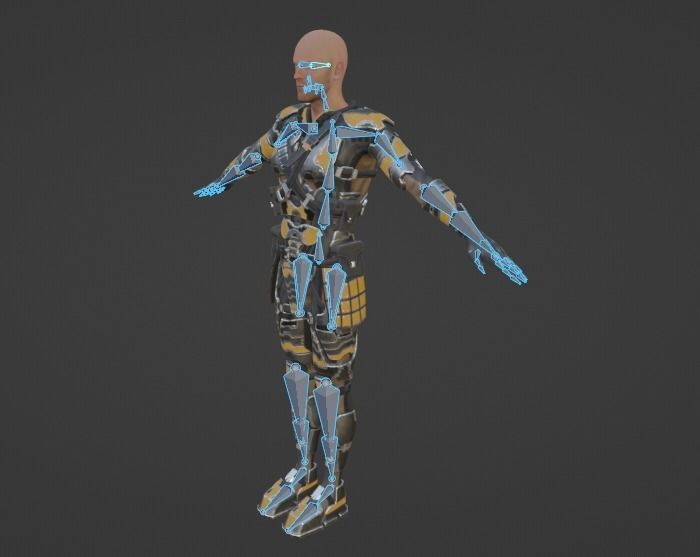 3D model Sci-fi armored human warrior gameready character model VR / AR ...