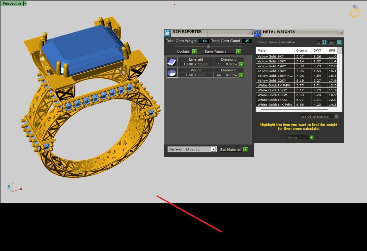 women big stone ring 3D print model 3D model 3D printable | CGTrader