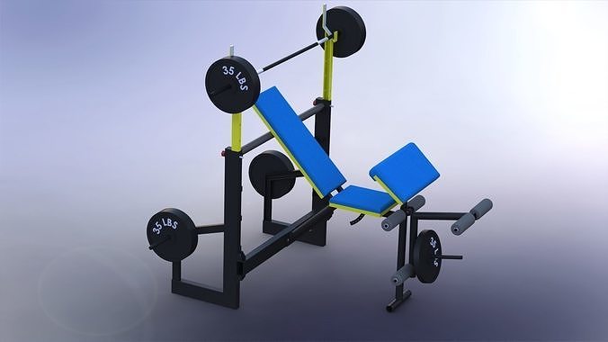 Bench press bank with multiple configurations free 3D model | CGTrader