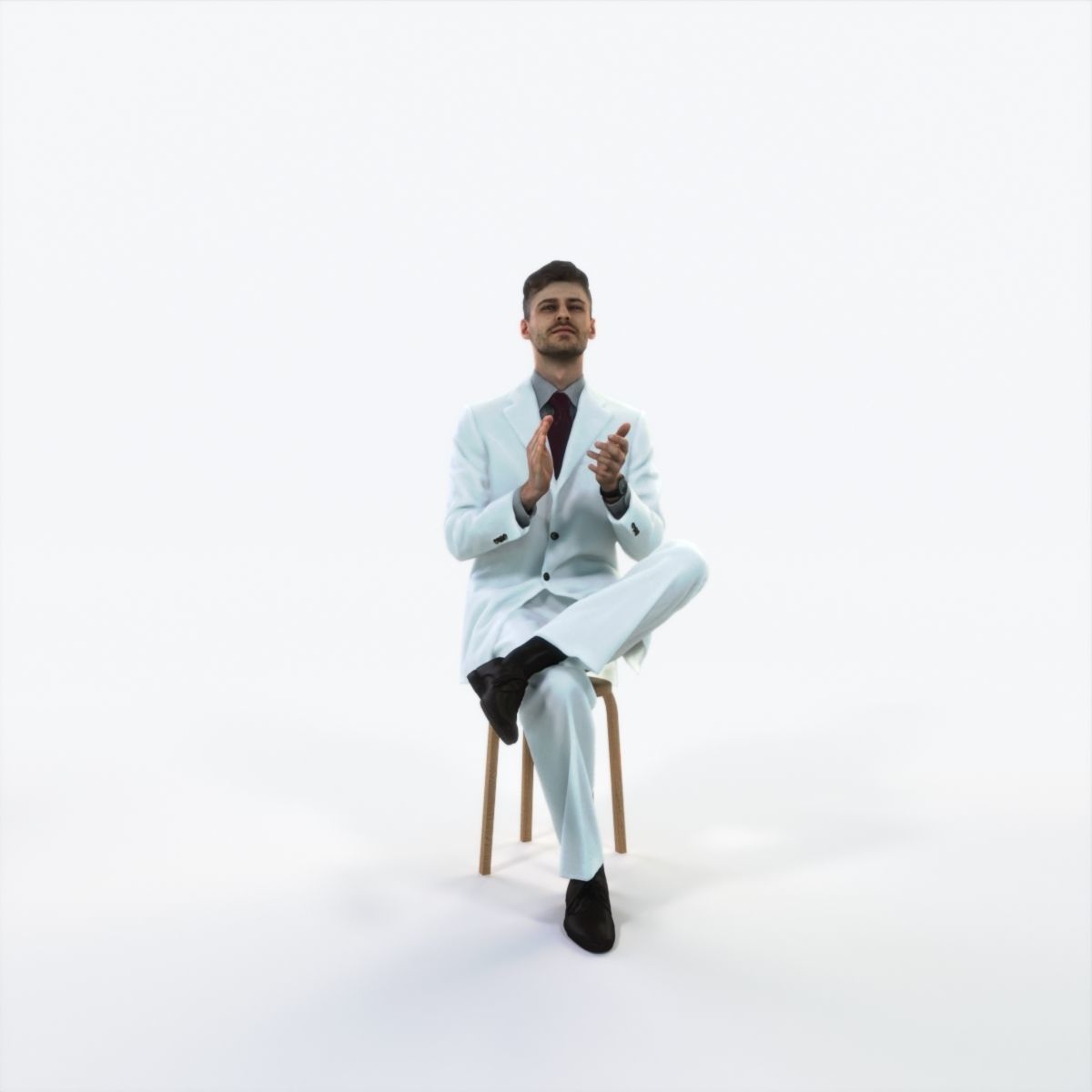 3D model Posture 19M Clapping Sitting Elegant Business Man VR / AR ...