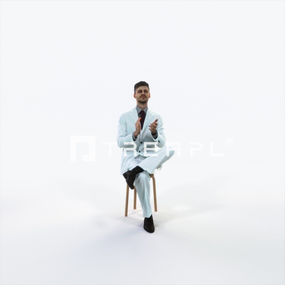 3D model Posture 19M Clapping Sitting Elegant Business Man VR / AR ...