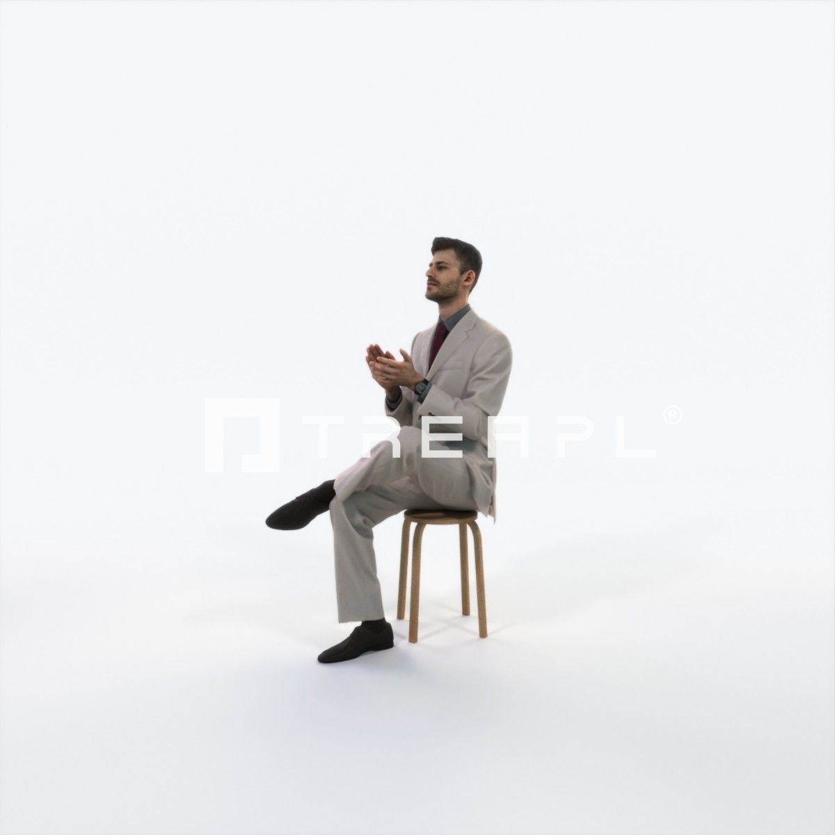 3D model Posture 19D Clapping Sitting Elegant Business Man VR / AR ...