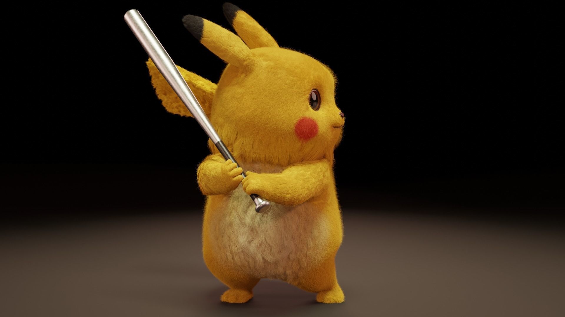 3D model pikachu play baseball VR / AR / low-poly | CGTrader