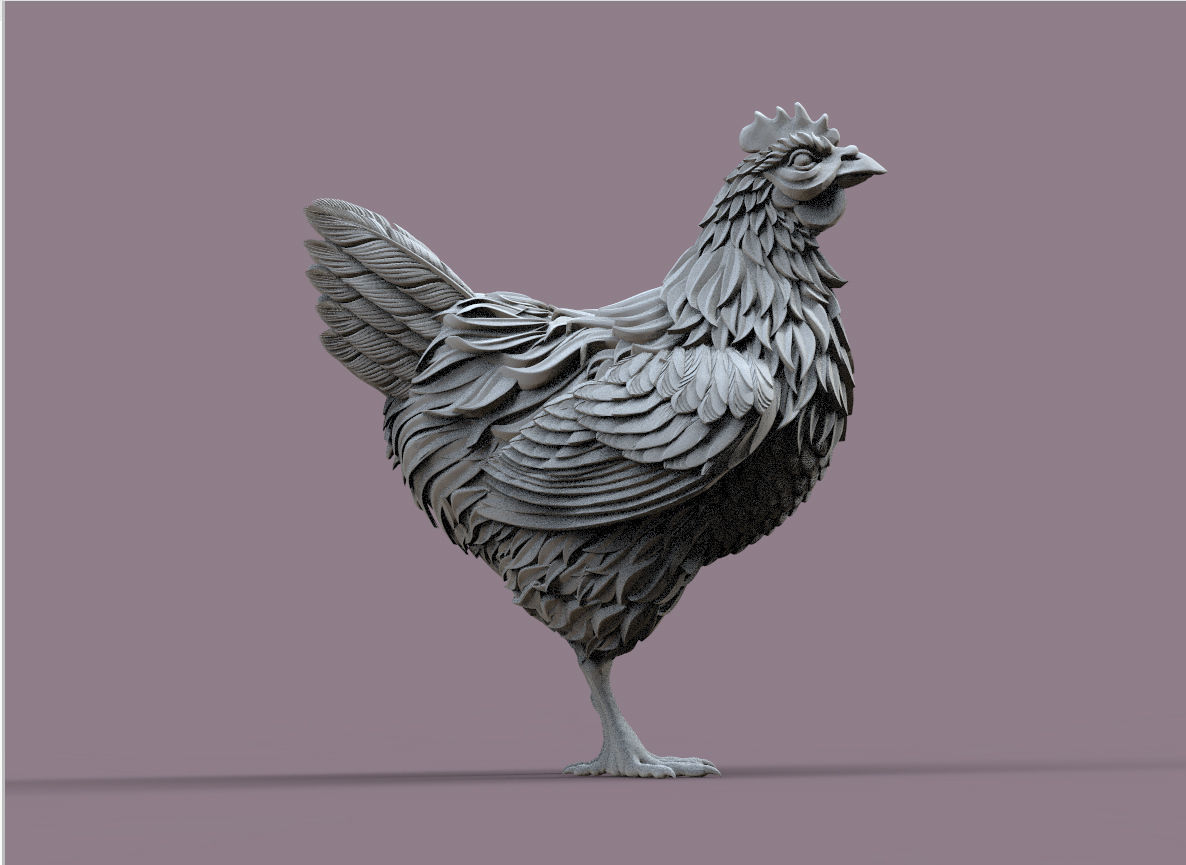 hen statue 3D model 3D printable | CGTrader