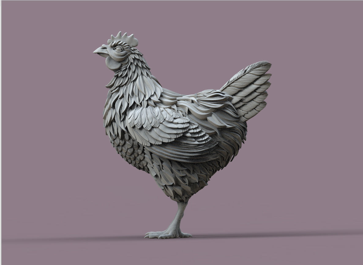 hen statue 3D model 3D printable | CGTrader
