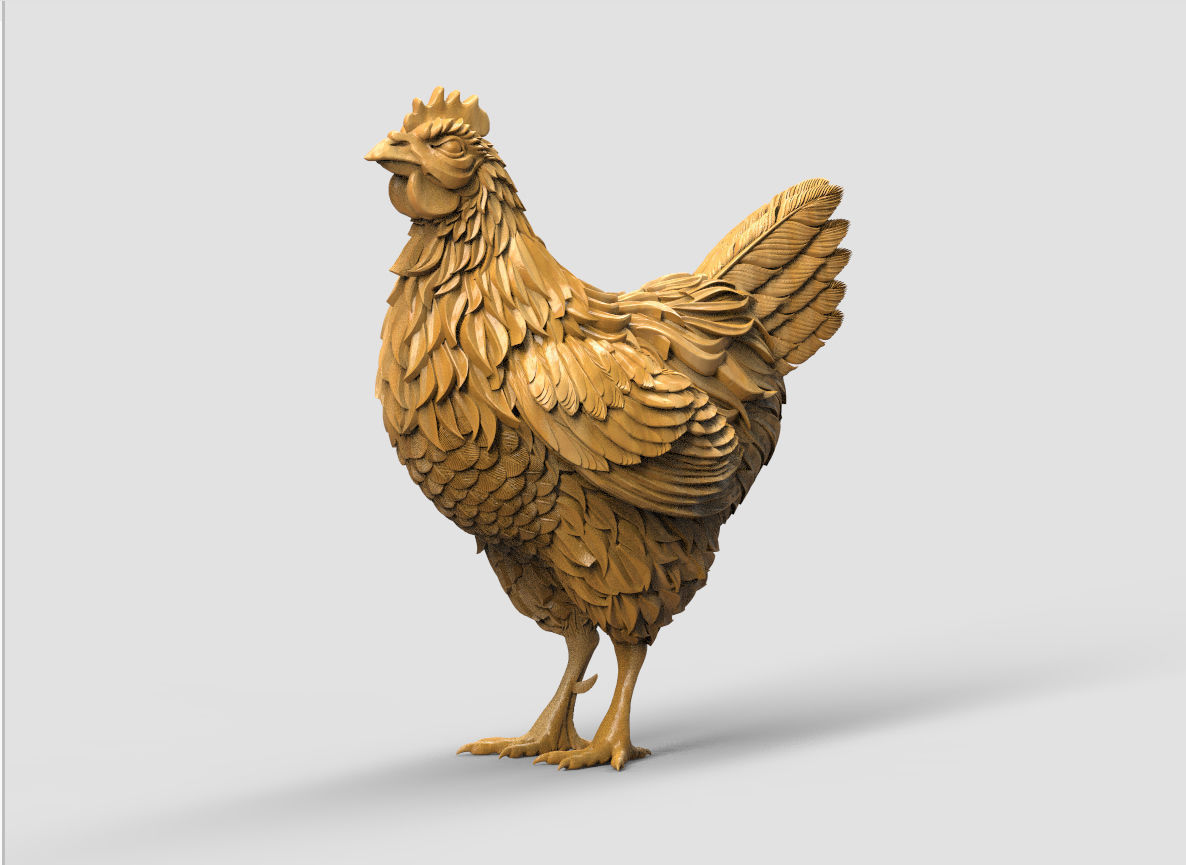hen statue 3D model 3D printable | CGTrader
