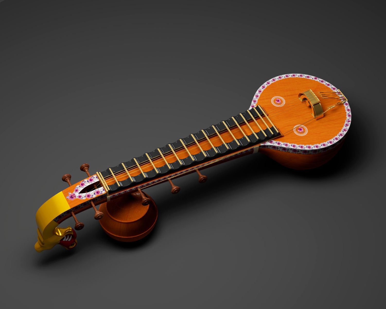 Veena Music Instrument 3D model | CGTrader