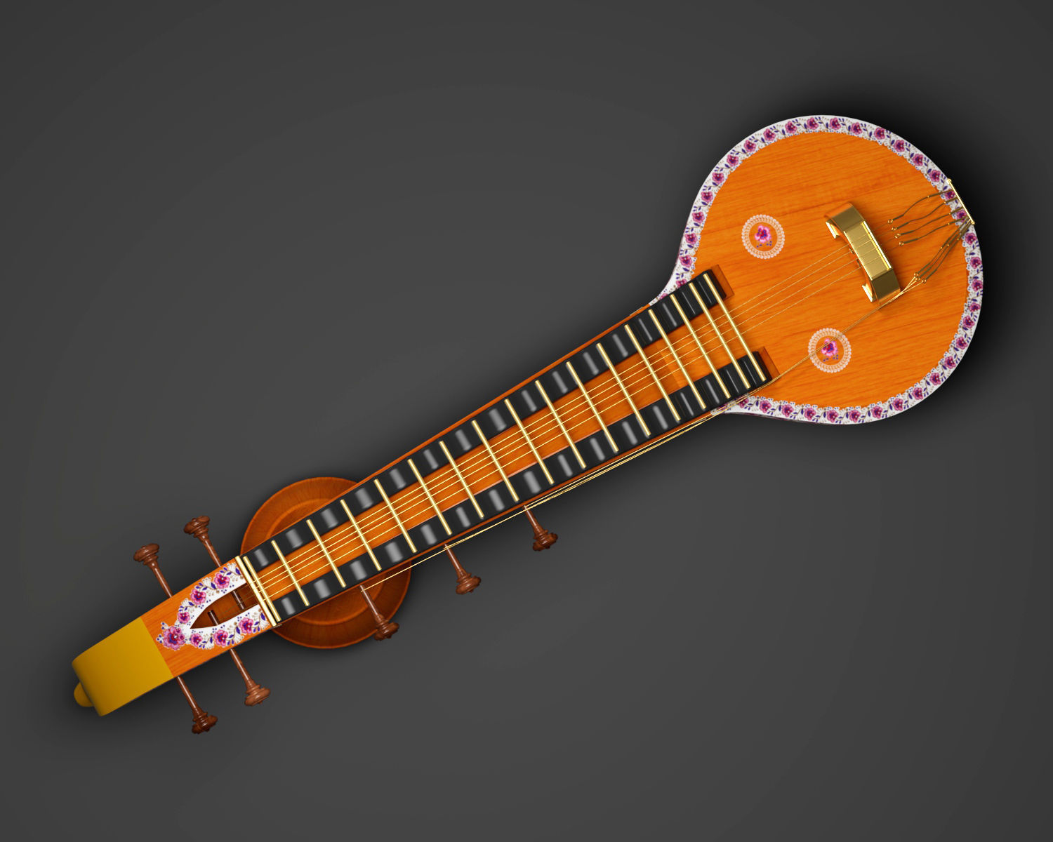 Veena Music Instrument 3D model | CGTrader