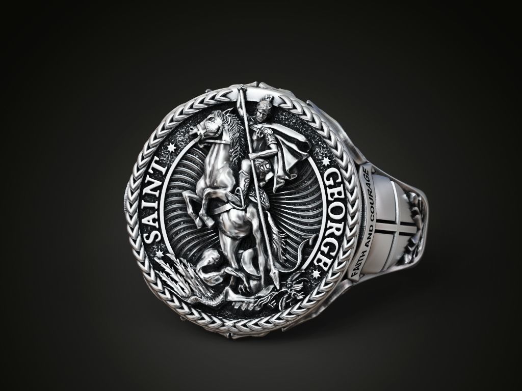 Ring Saint George and the Dragon 3D model 3D printable | CGTrader
