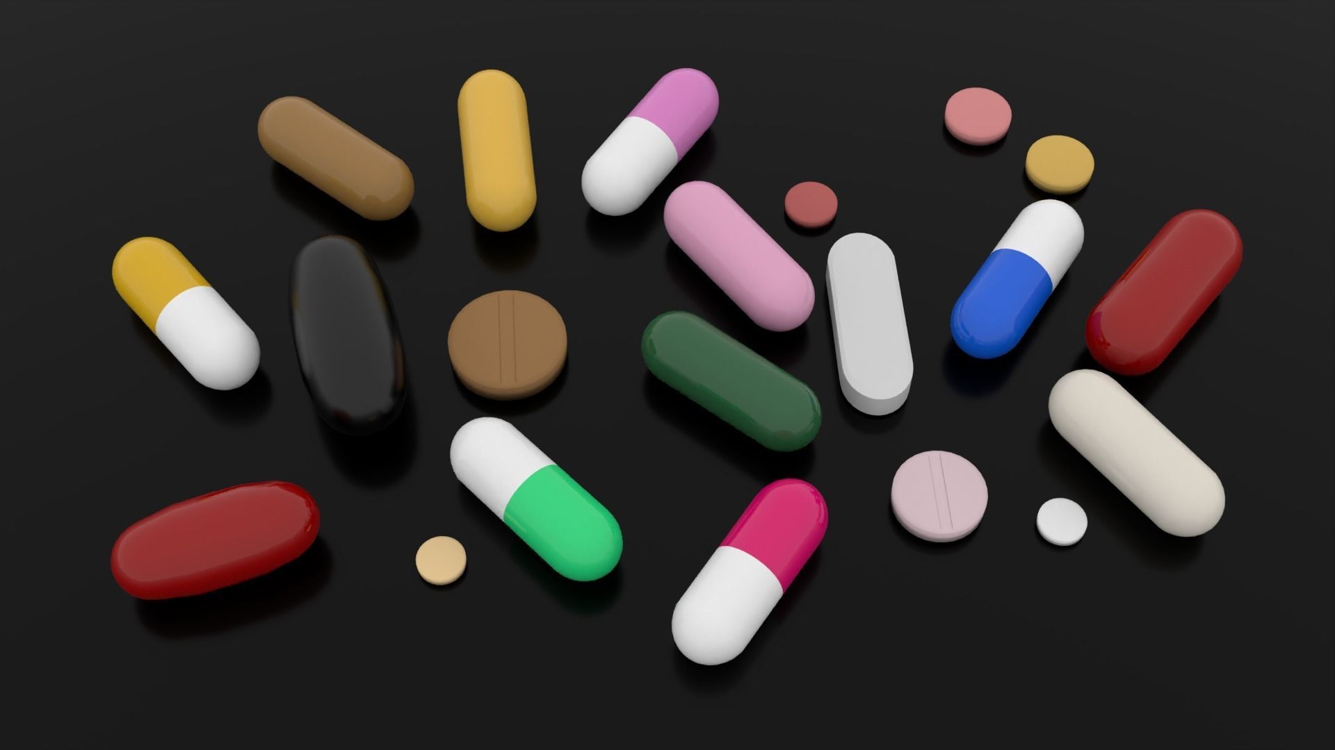 Pills Capsules Drug Medicine Vitamin 3D model | CGTrader