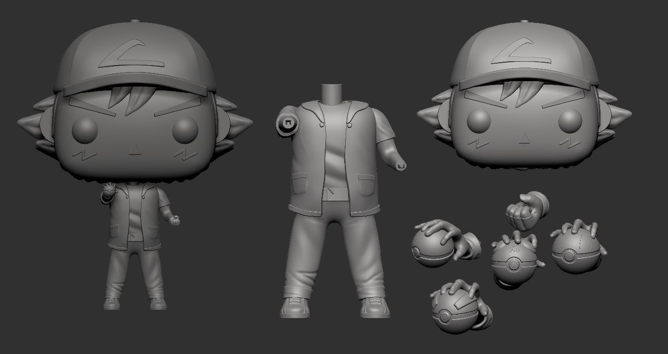 ASH KETCHUM - POKEMON - FUNKO 3D model 3D printable | CGTrader
