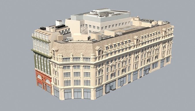8 European style buildings 3D model | CGTrader
