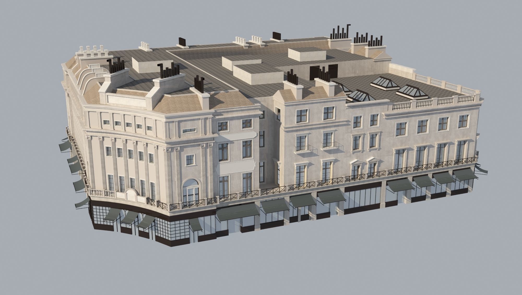 8 European style buildings 3D model | CGTrader