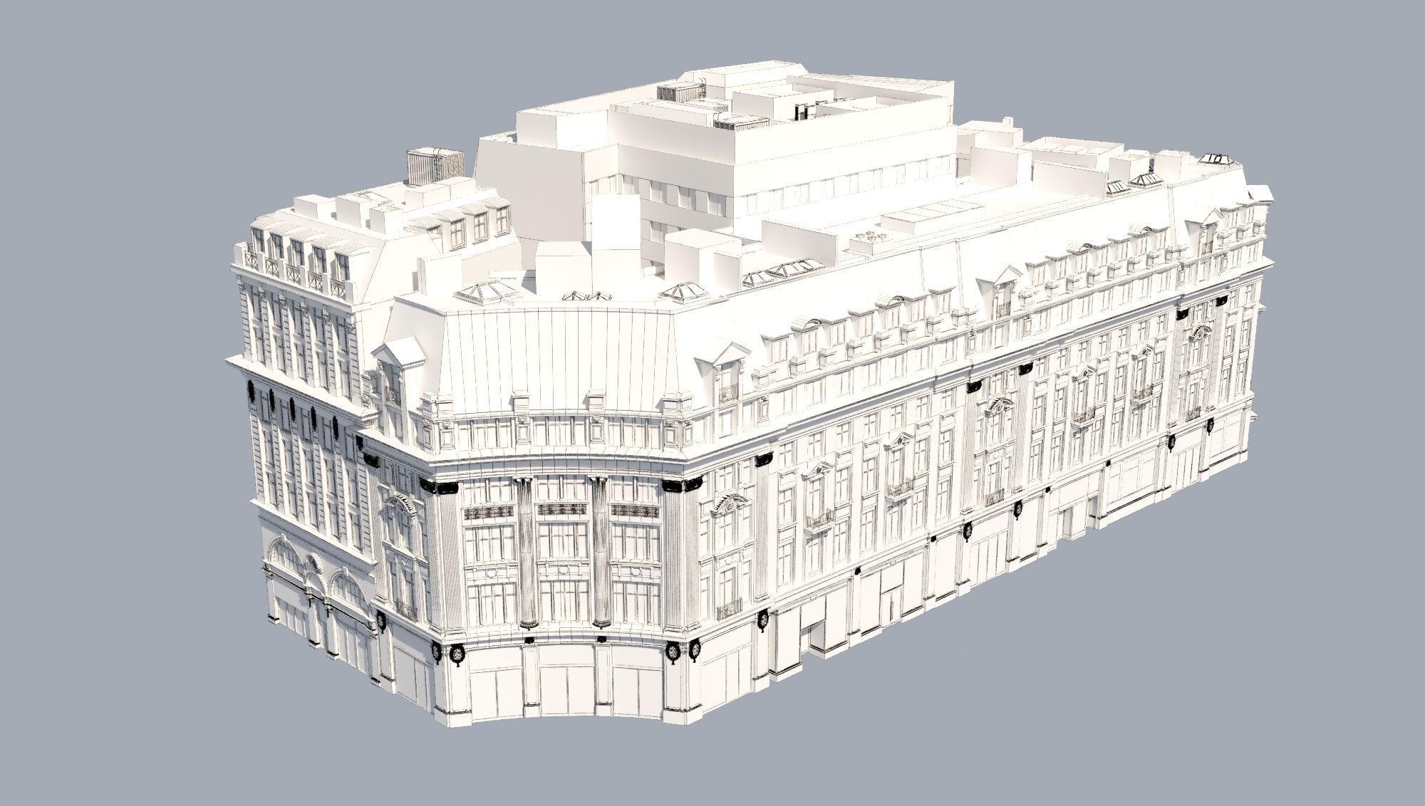 8 European style buildings 3D model | CGTrader