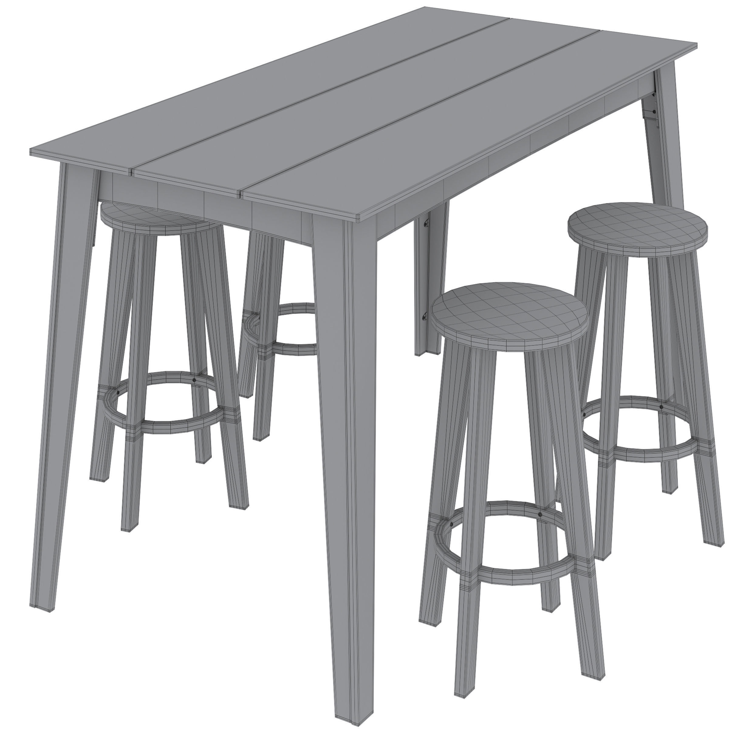 Alfresco Bar Table and Norm Bar Stool by Loll designs 3D model | CGTrader