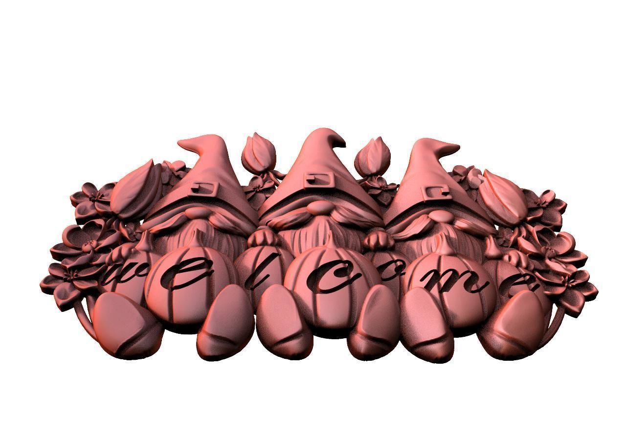Gnomes welcome sign 3D model 3D printable | CGTrader
